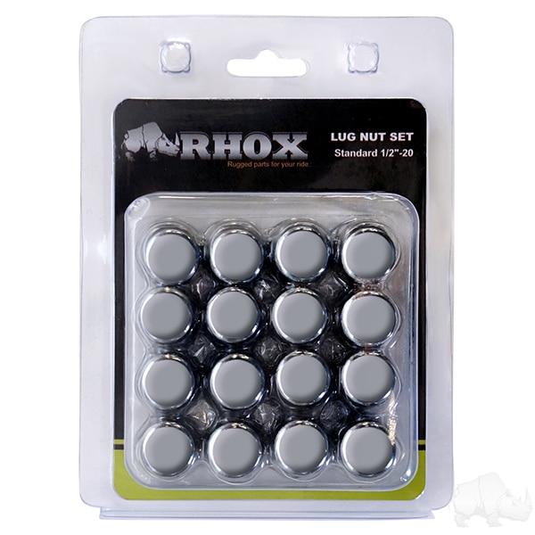 Lug Nut, BOX OF 16, Chrome Closed End Standard 1/2"-20, OD 3/4" - Queen ...
