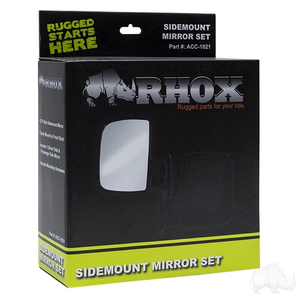 Mirror, SET OF 2, UTV Style Side Mount - Queen City Carts